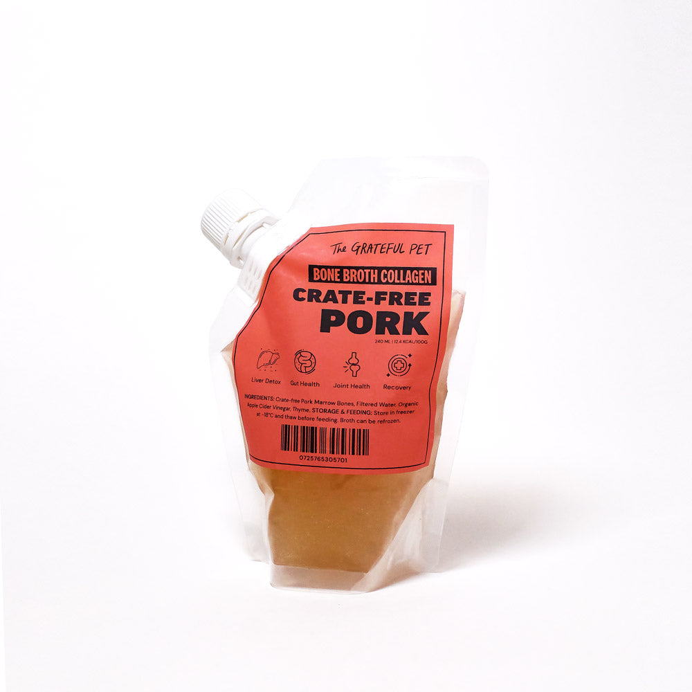 The Grateful Pet Frozen Bone Broth - Pork – Gentle Pet Store